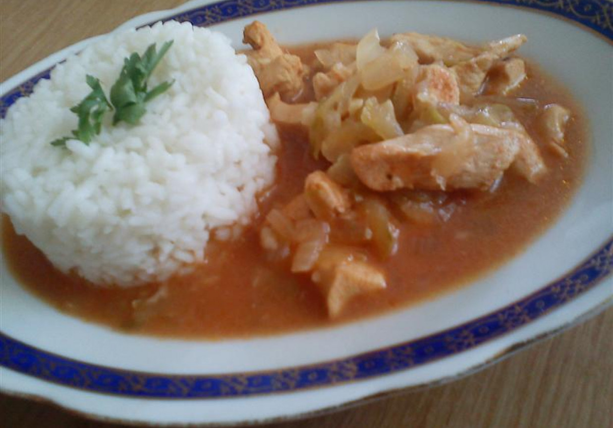 Gulasz drobiowy z ryżem - DoradcaSmaku.pl