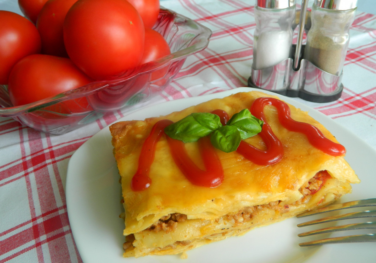 Lazania z mięsem mielonym i pomidorami - DoradcaSmaku.pl