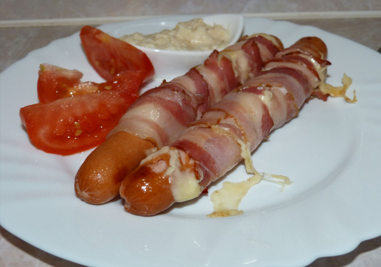 parówki zapiekane w boczku - DoradcaSmaku.pl